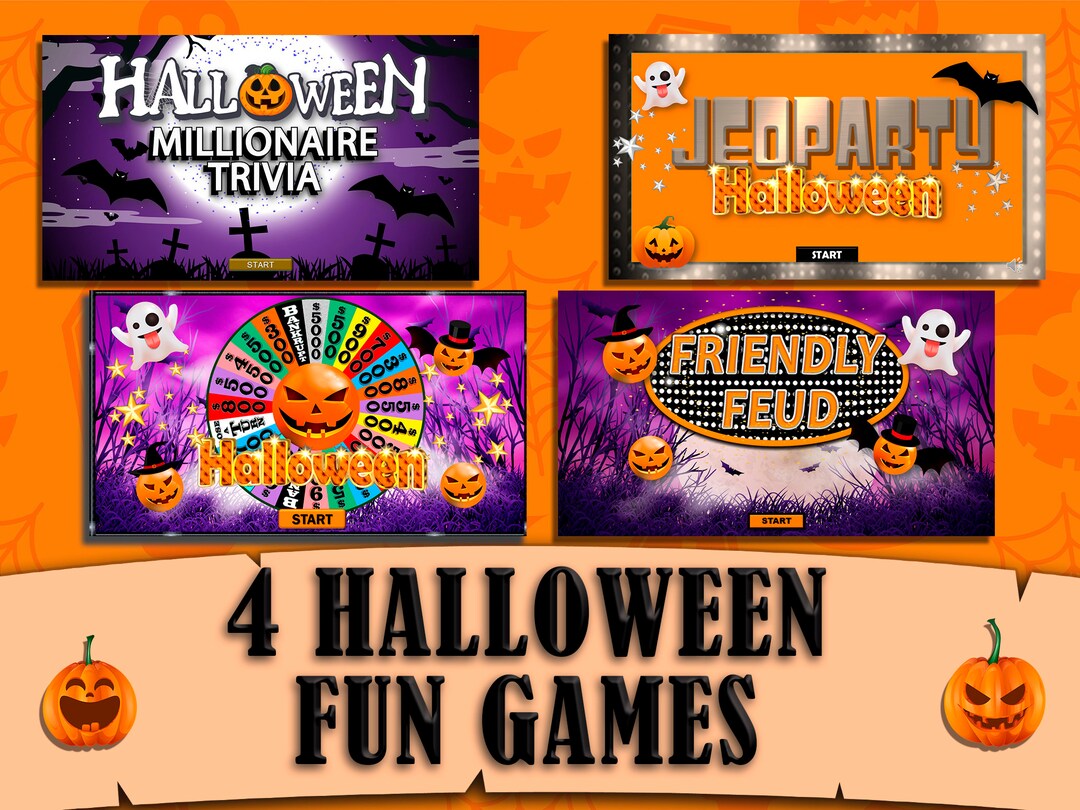 Halloween Trivia Games Bundle Halloween Party Games Wheel Powerpoint ...