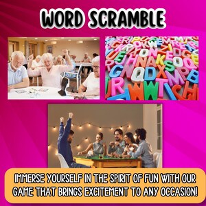 Word Scramble Party Game, Printable Anagram Game Quiz Night Icebreaker ...