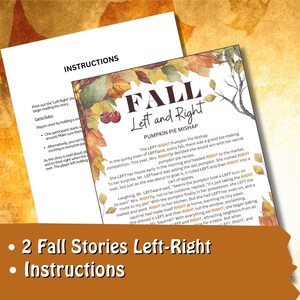 Fall Left Right Game Printable, Fall Family Reunion Gift Exchange Game ...