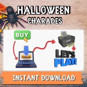 Halloween Charades Printable Game Halloween Activities PDF Halloween ...