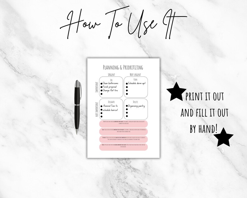 Adhd-friendly Eisenhower Matrix Printable Productivity Planner | Time ...