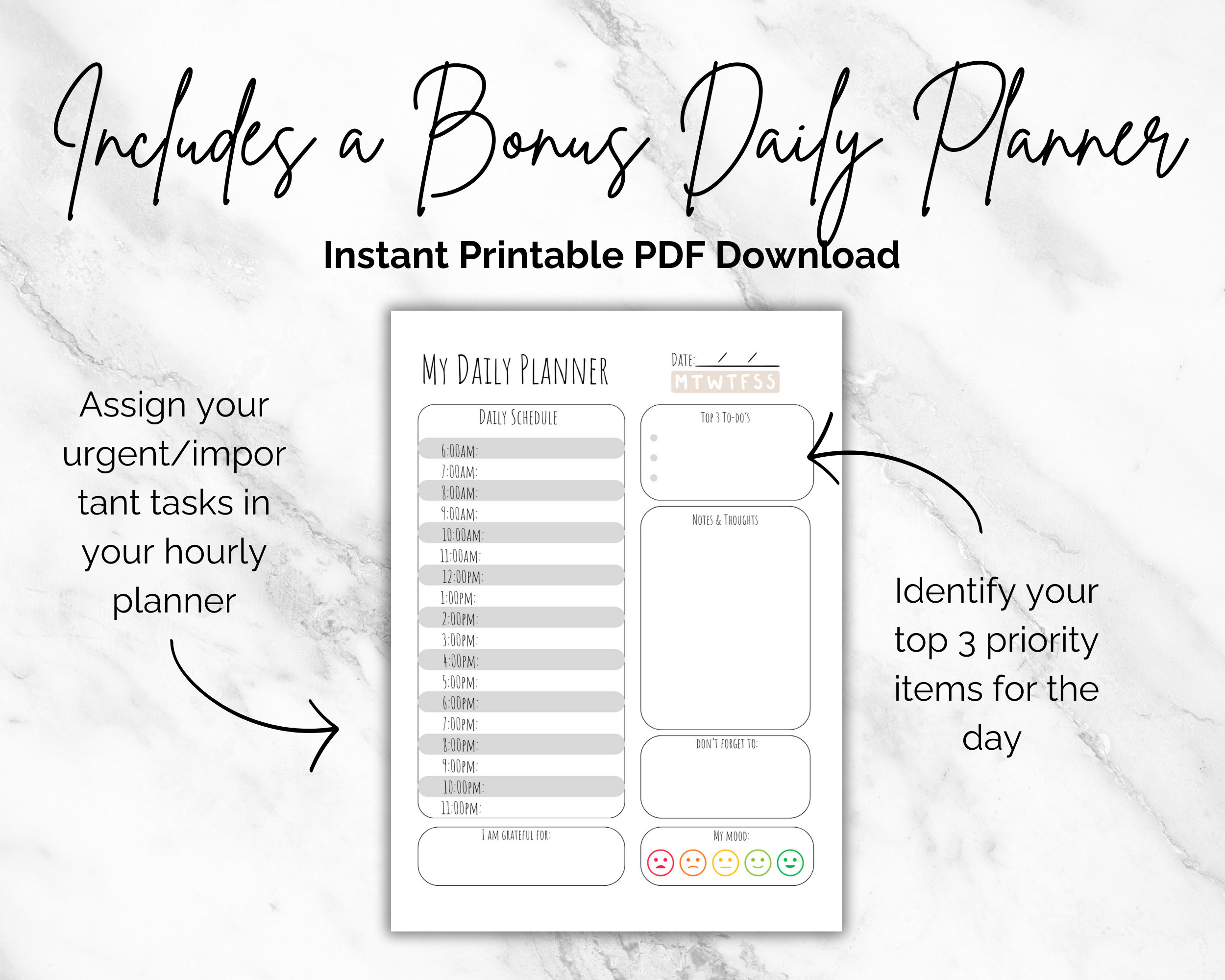 Adhd-friendly Eisenhower Matrix Printable Productivity Planner | Time ...