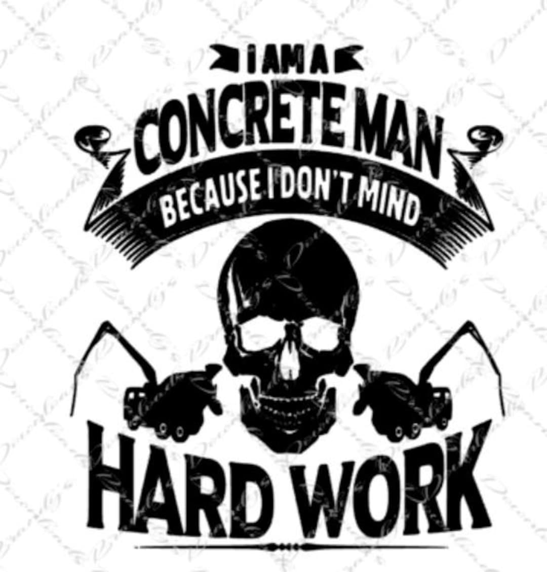 Concrete Man Hard Work Skull SVG Cut File for Silhouette - Etsy