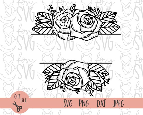 Rose Floral Monogram Svg Rose Svg Floral Svg Monogram | Etsy