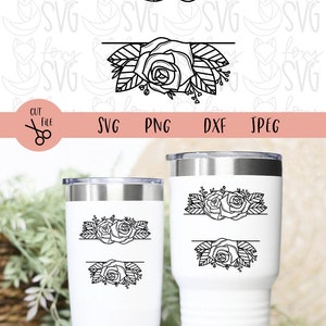 Rose Floral Monogram Svg, Rose Svg, Floral Svg, Monogram Frame, Svg ...