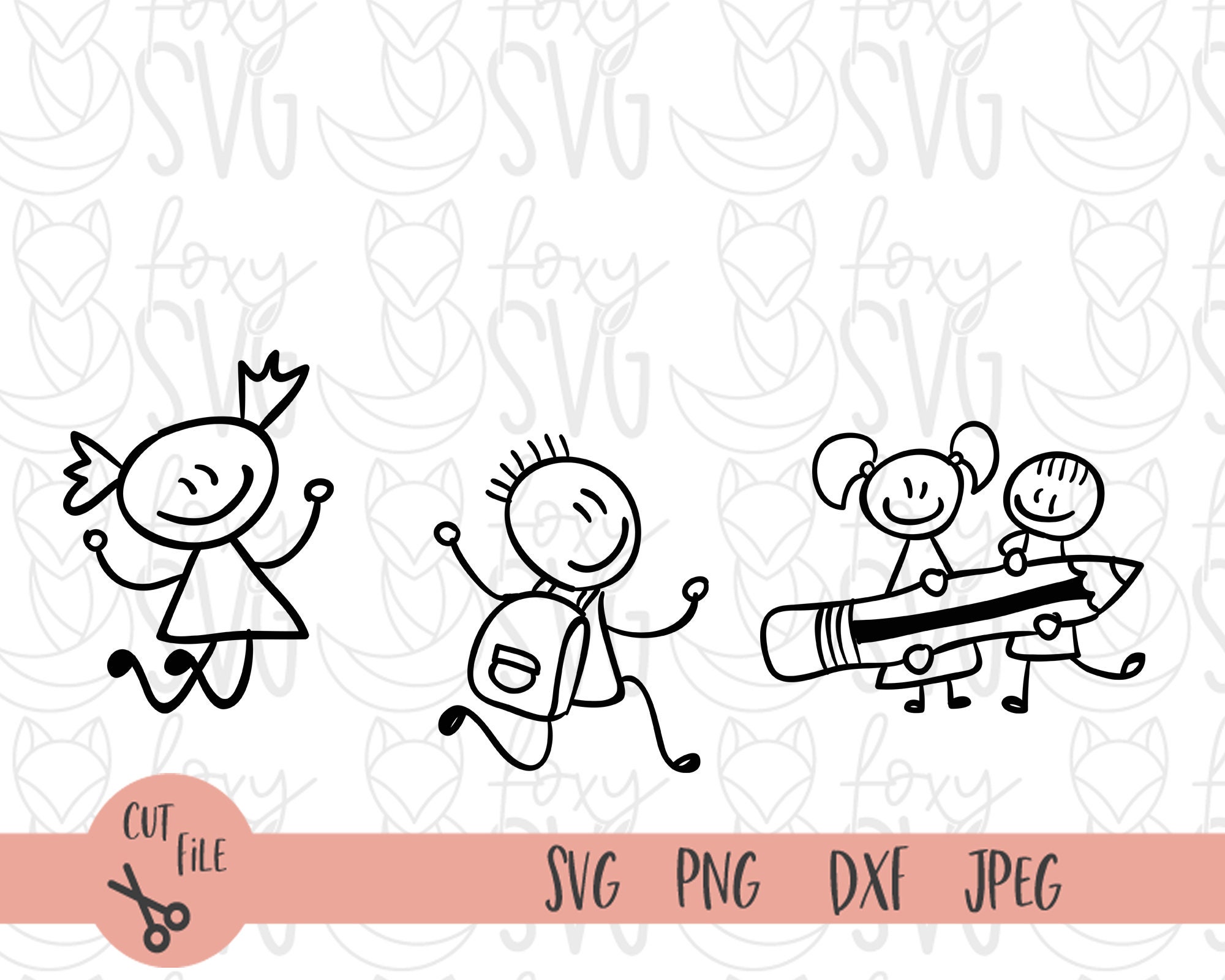19 PACK Stick Figures Svg File Stick Boy Clipart Stick | Etsy