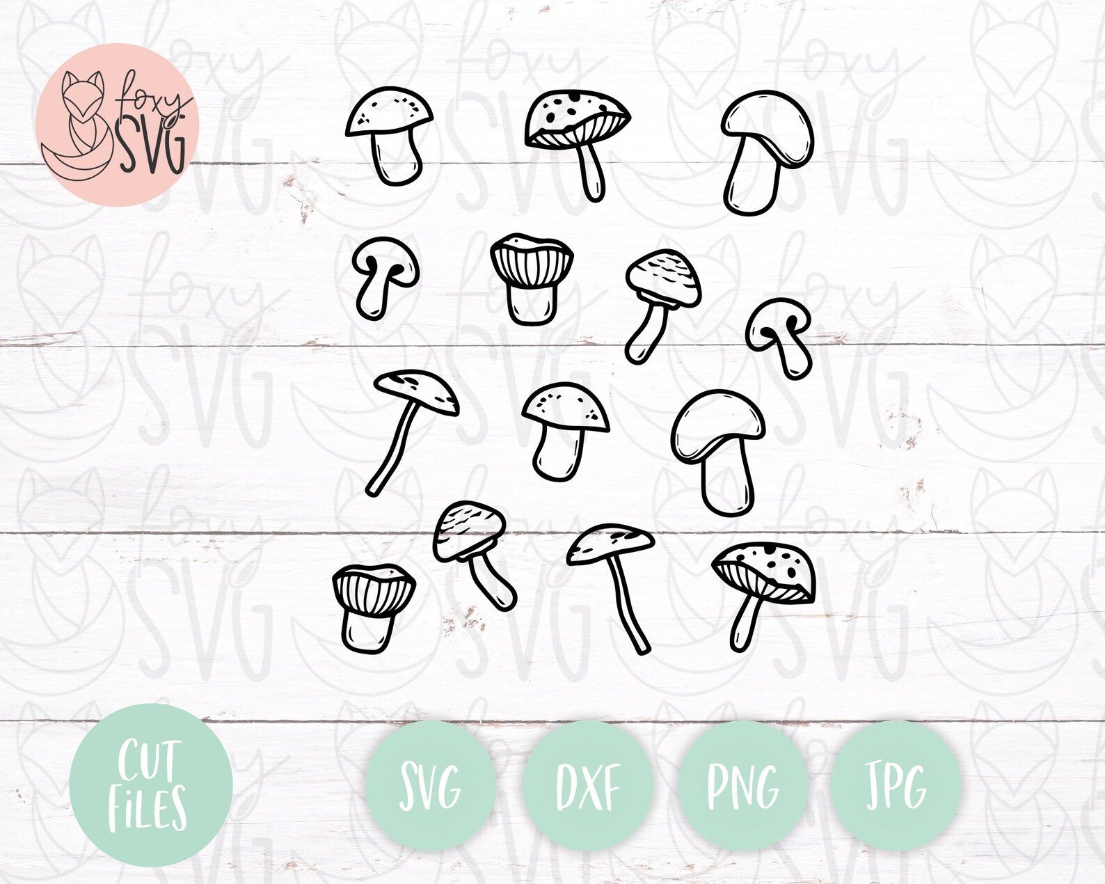 Mushrooms Svg, Mushroom Clipart, Files for Cricut, Mushroom Vector, Cut ...