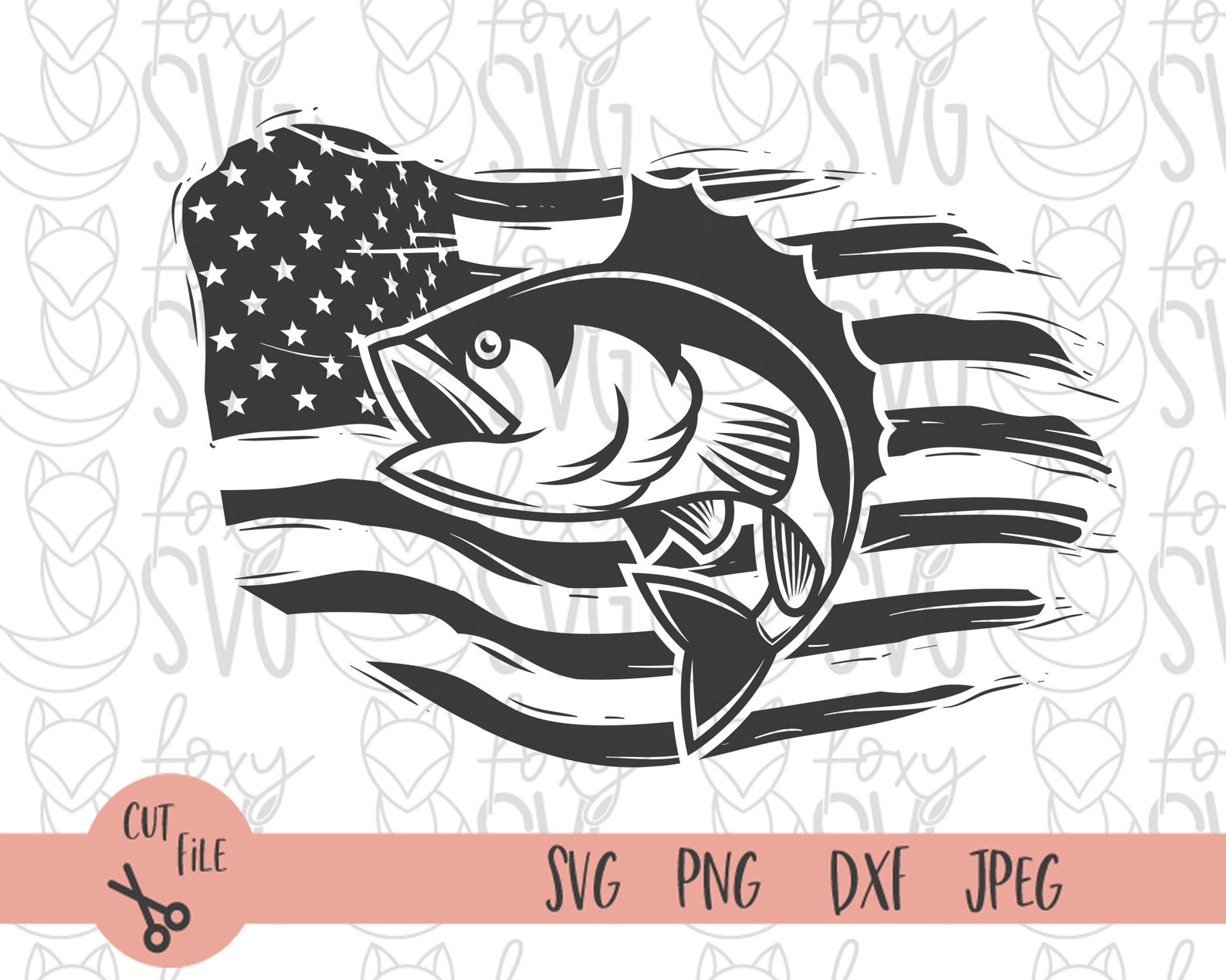 Fish Flag Svg Fishing Svg Fathers Day Svg Svg Files for - Etsy