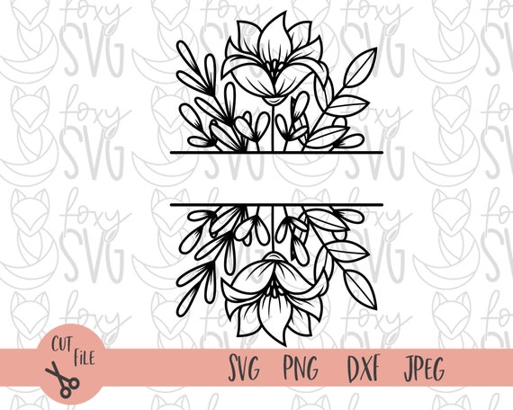 Floral Monogram Svg Floral Svg Monogram Frame Svg Files for - Etsy