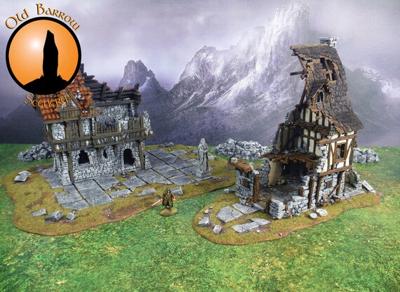 Wargame Terrain 28mm Scale Wargame RPG Miniature Scenery Multi Levels ...