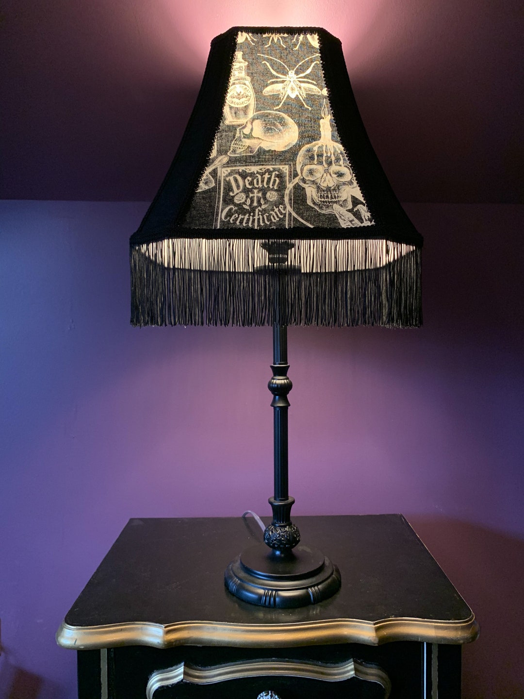 Halloween Inspired Lampshade | Gothic Décor | Handmade Lampshade ...