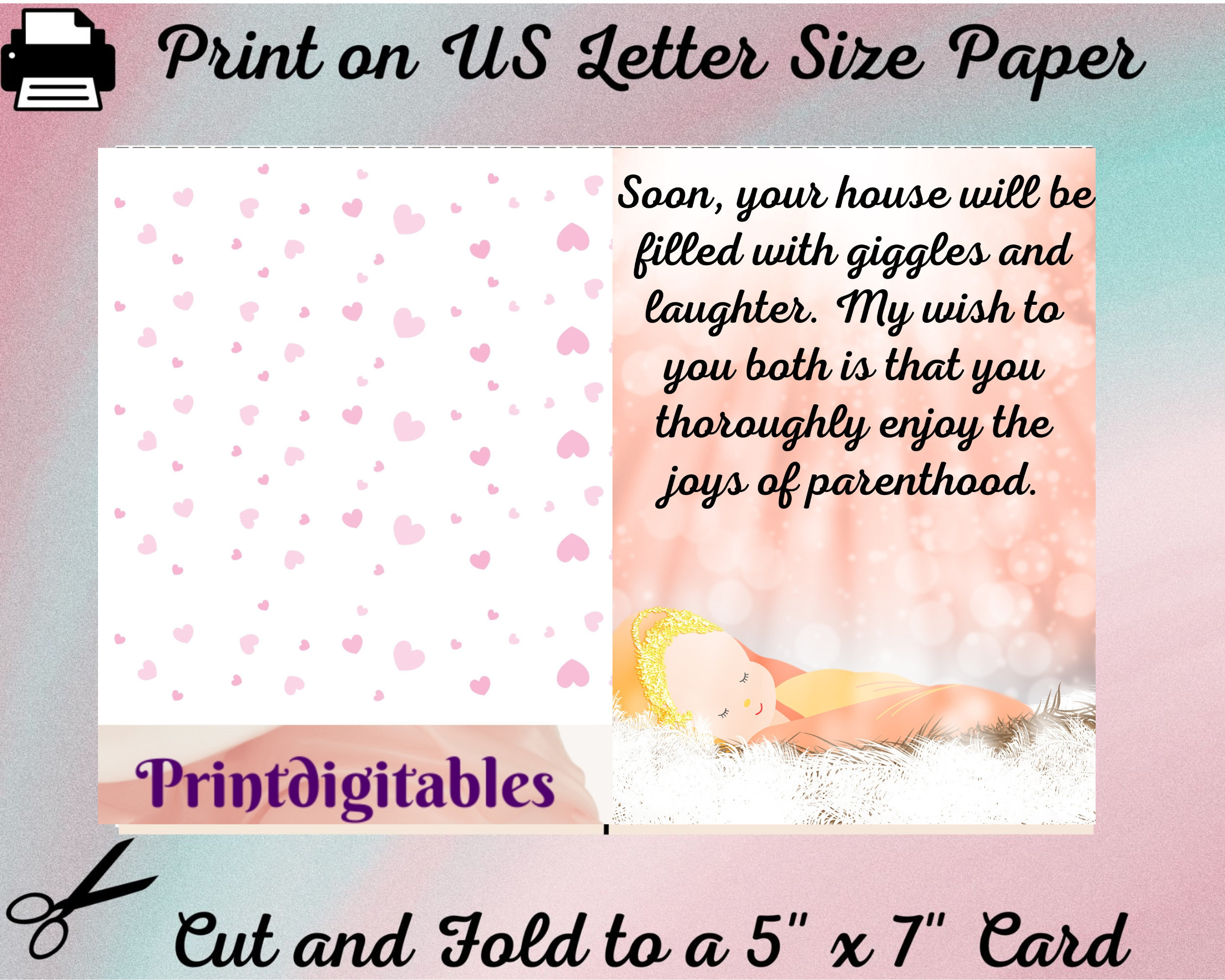 Pregnancy Congratulations Card - New Parents Digital Card - Printable ...