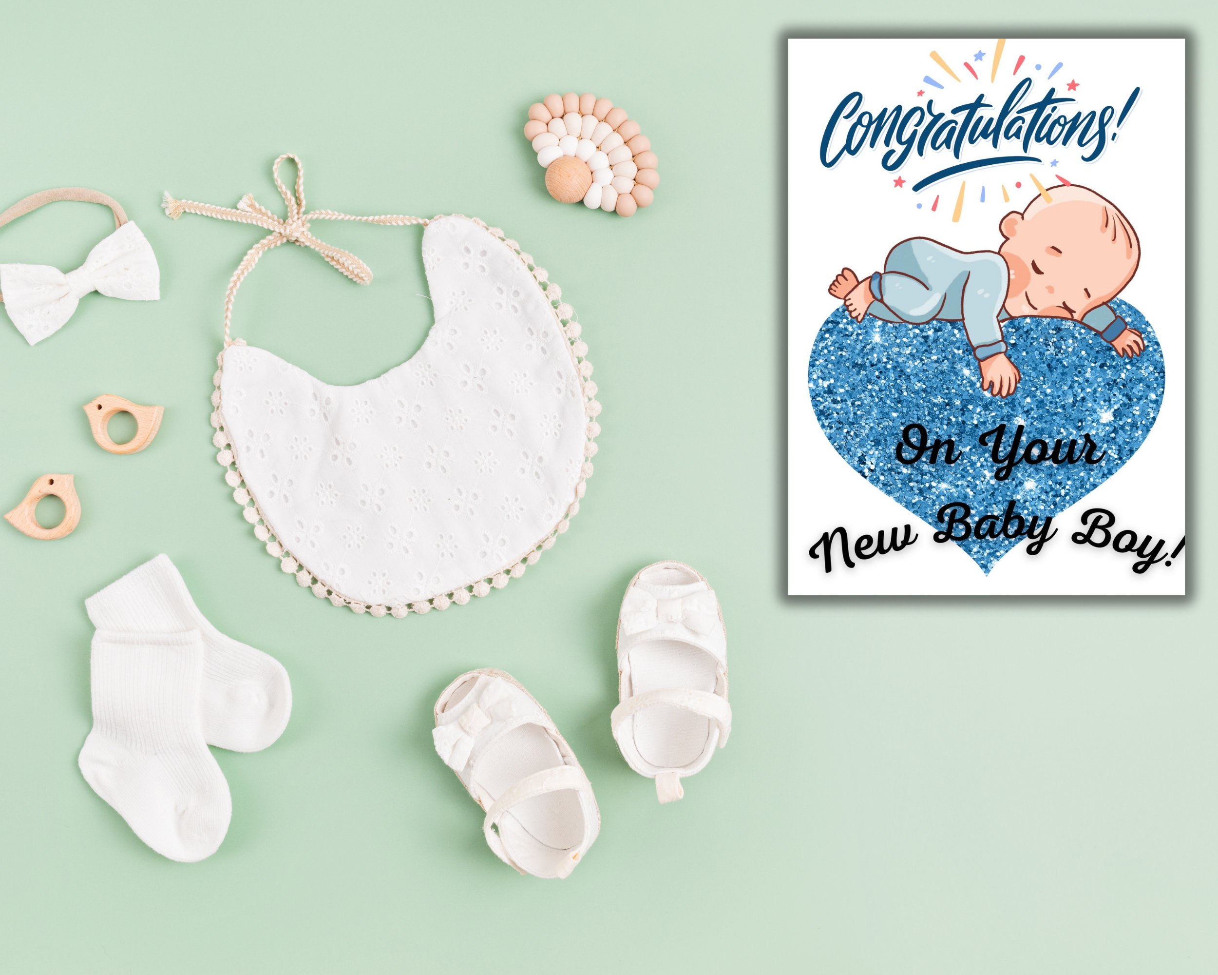 Welcome Baby Boy! Celebrate With a 5x7 Greeting Card | Newborn ...
