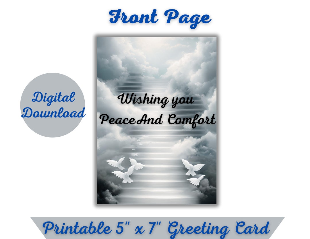 Sympathy Card Condolence Greeting Card 5"x7"heartfelt Sorry for Your ...