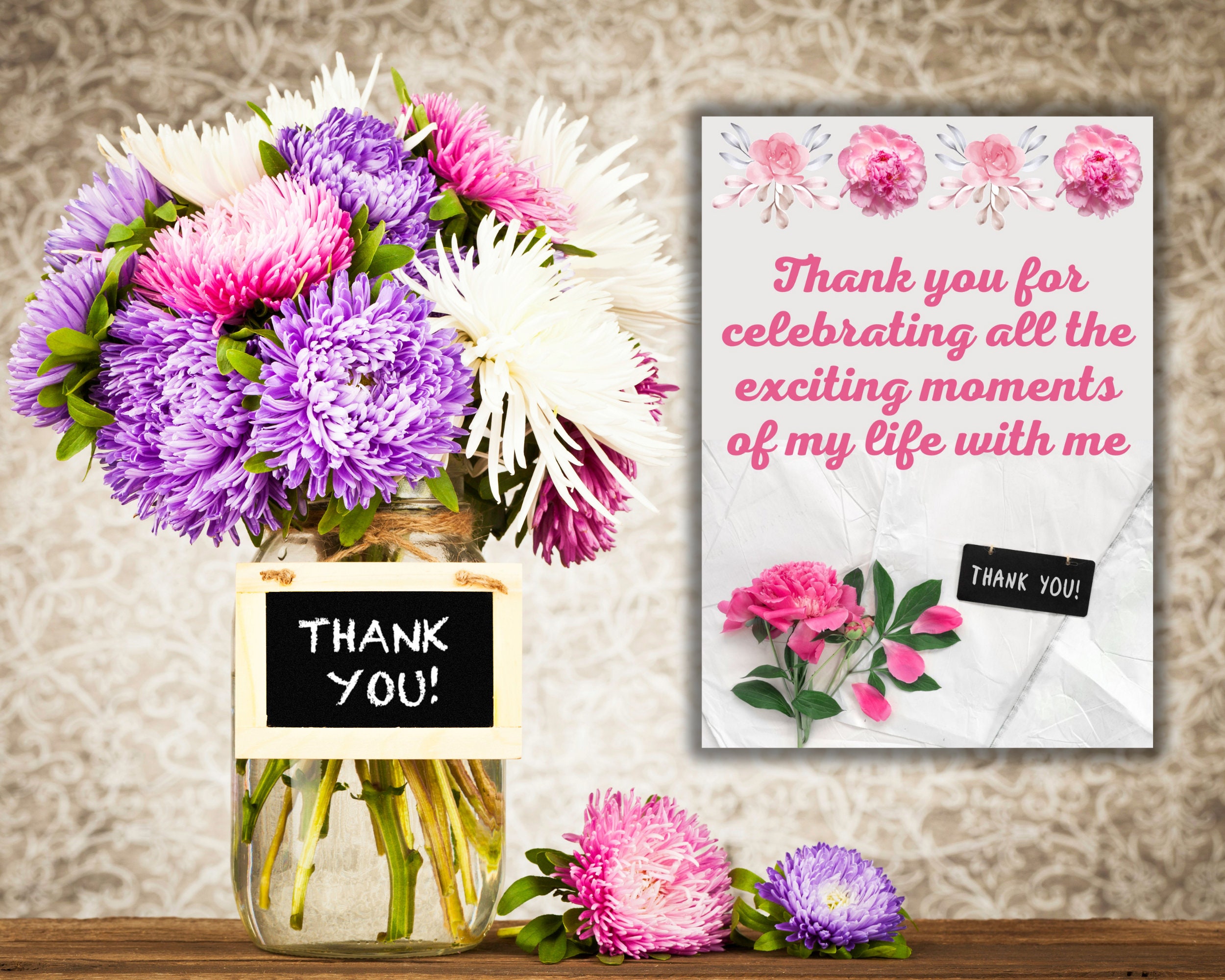 Thank You Greeting Card Printable 5x7, Thanks so Much, Thank You Gift ...