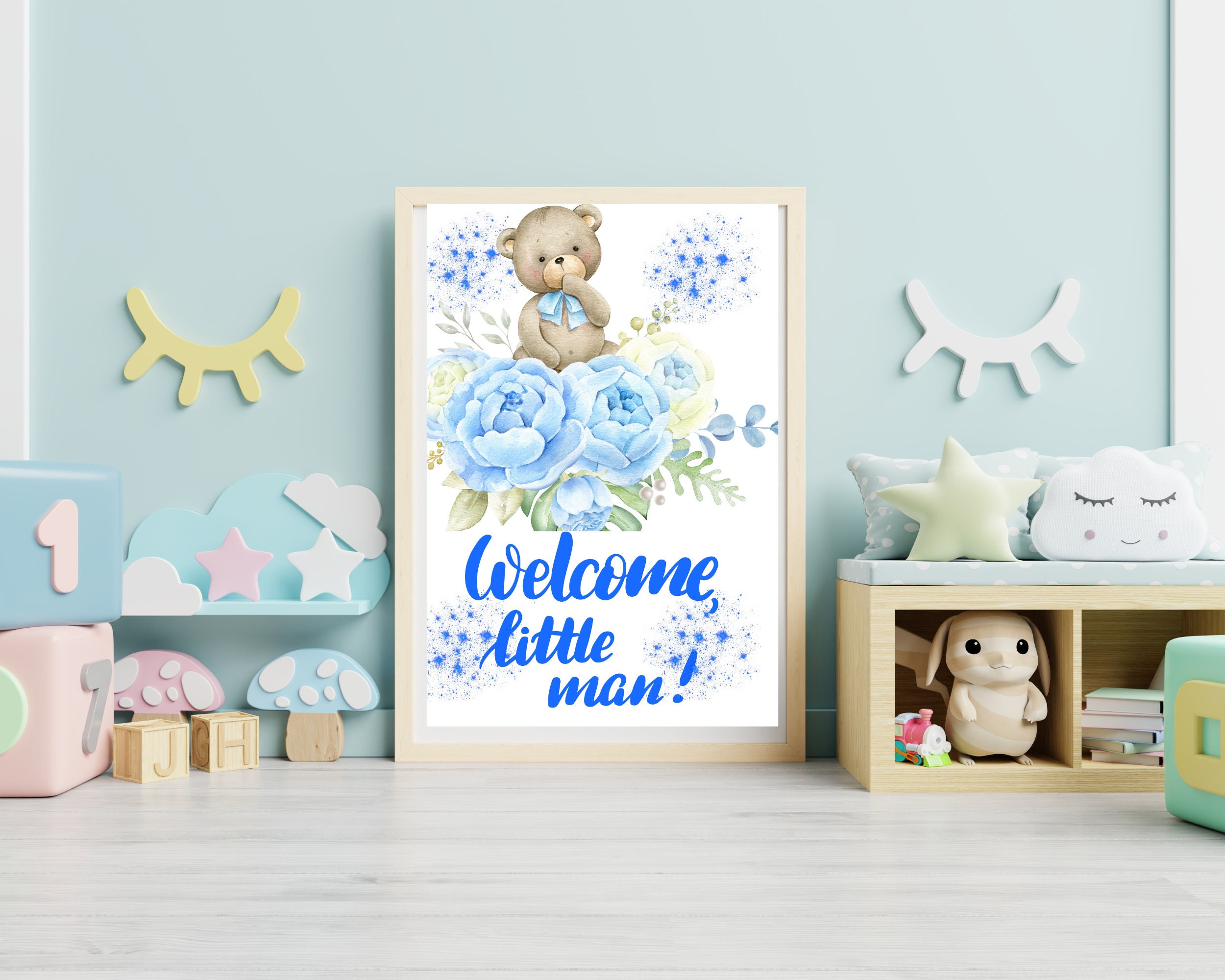 Congratulations Baby Boy 5x7 Greeting Card Newborn Welcome Celebrate ...