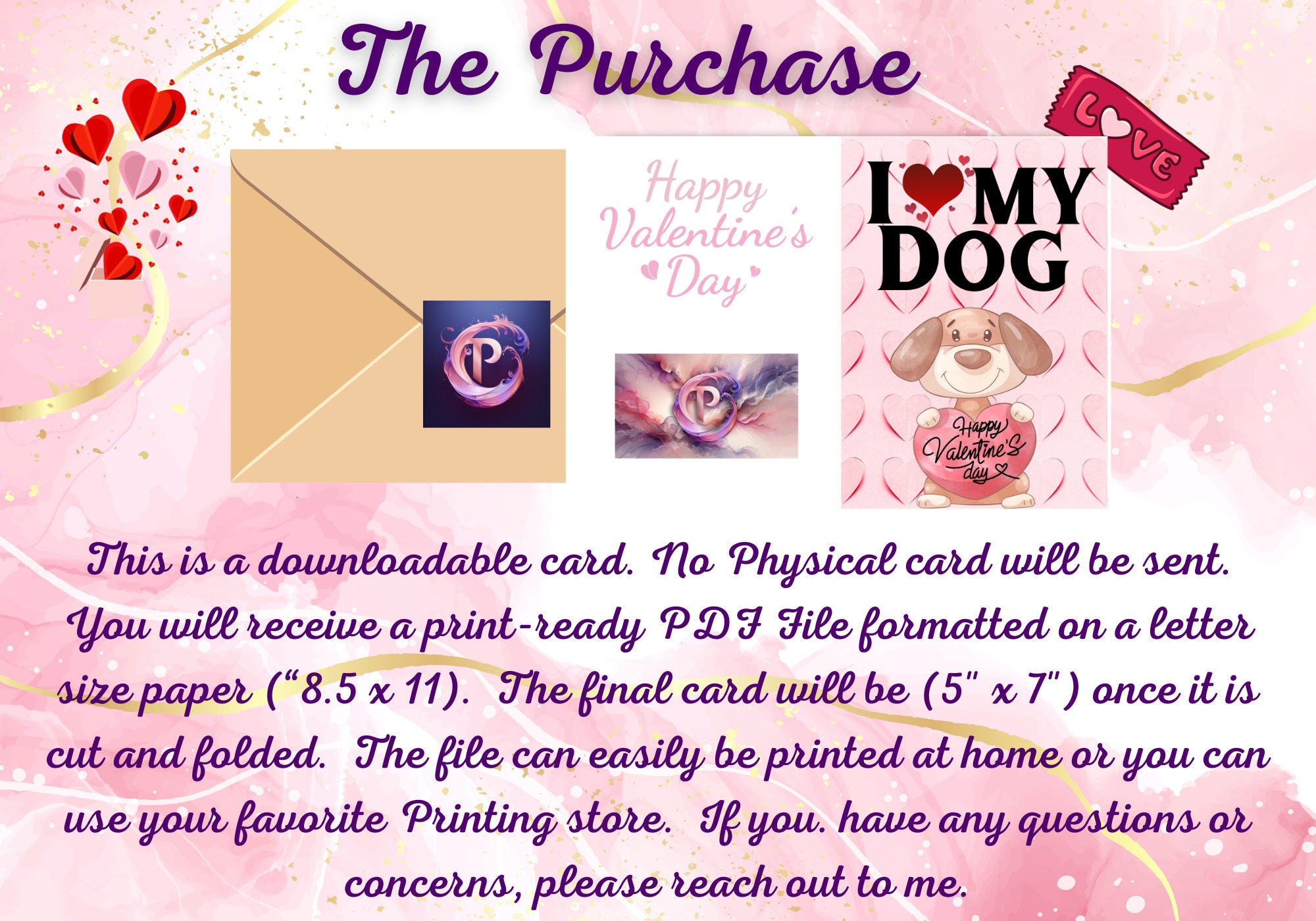 Heartfelt Valentine's Day, Printable I Love U Card, Expressions of Love ...