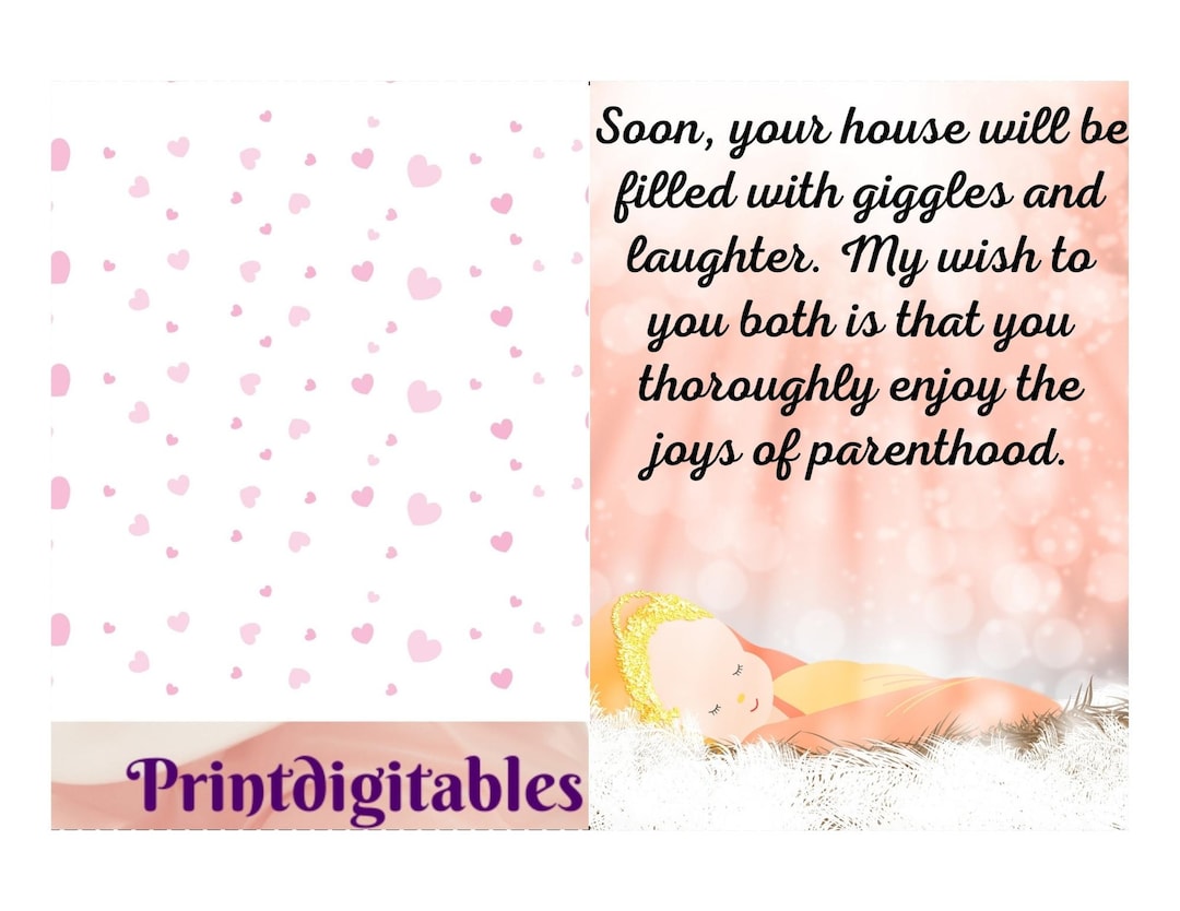 Pregnancy Congratulations Card - New Parents Digital Card - Printable ...