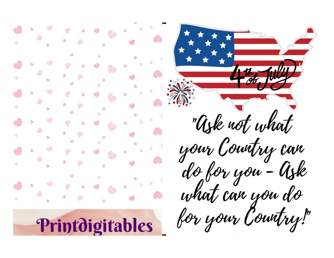 Happy 4th of July Greeting Card 5” X 7” Envelope Template Printable ...