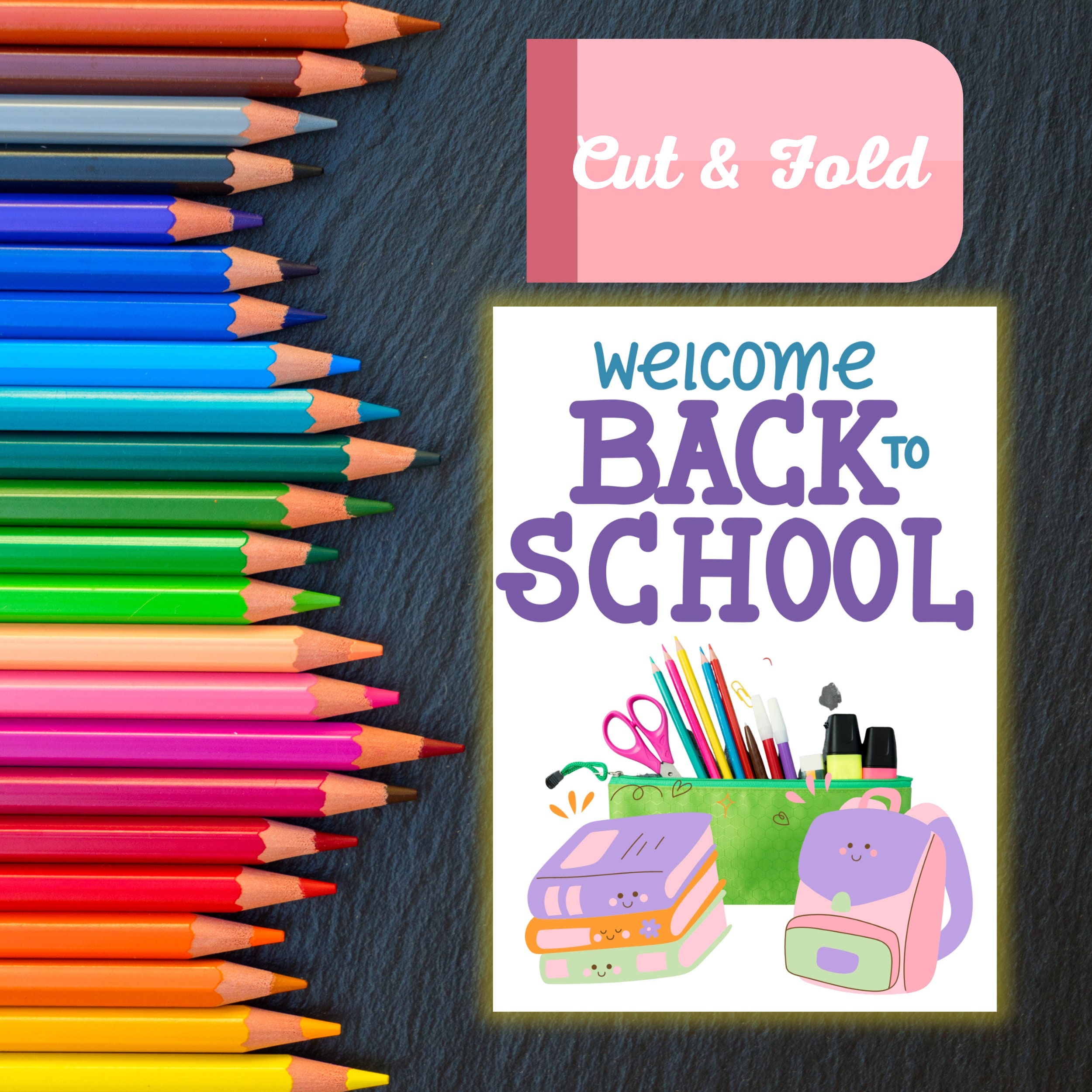 Back to School, 5x7 Greeting Card, Back to School Vibes, Back to School ...