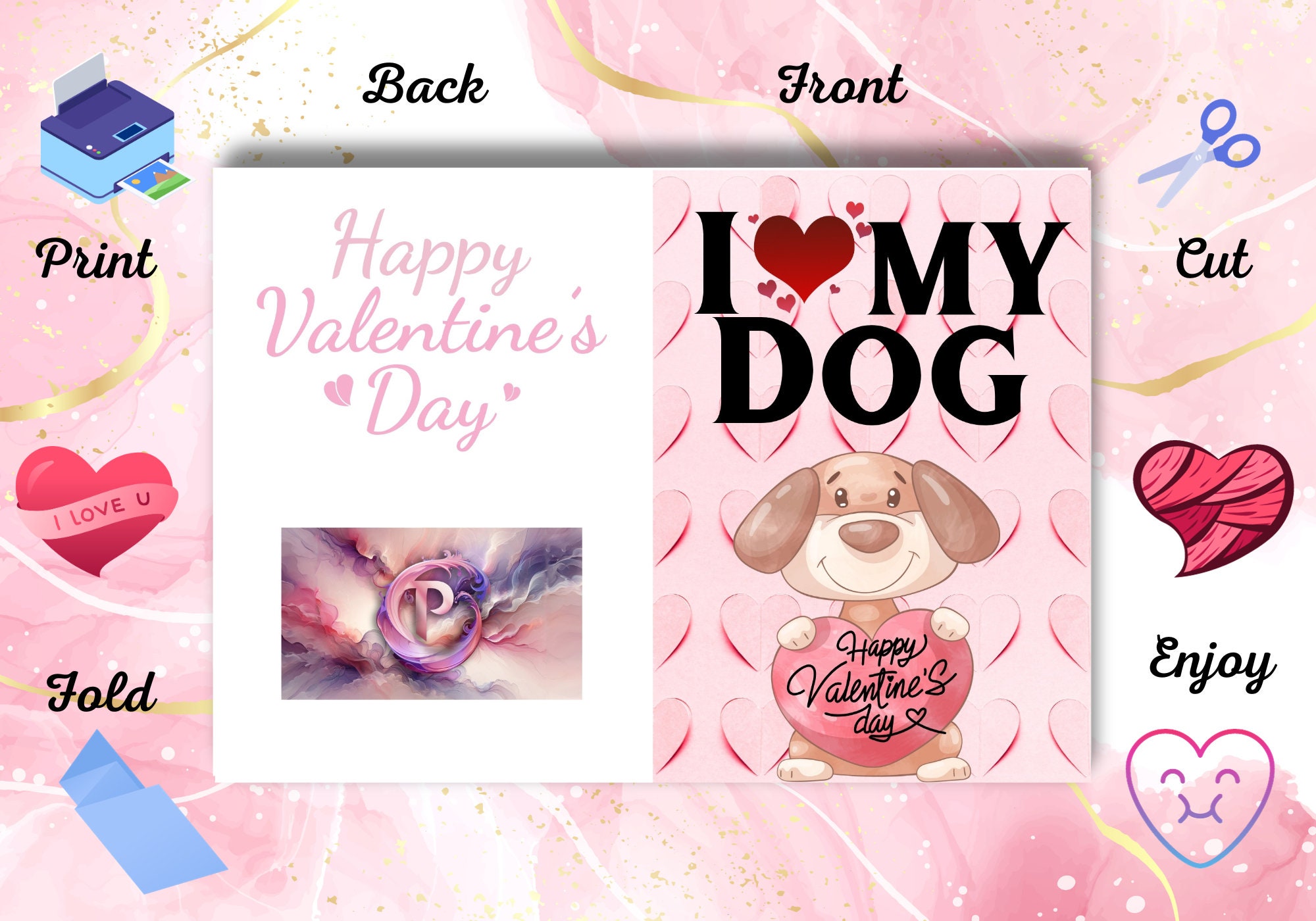 Heartfelt Valentine's Day, Printable I Love U Card, Expressions of Love ...