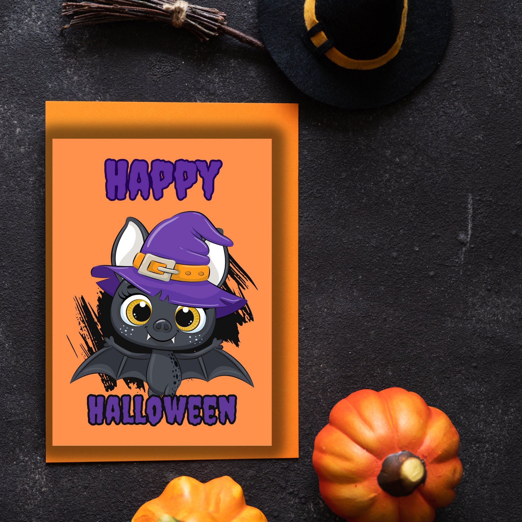 Spooktacular Halloween Greeting Card: 5x7 Downloadable Design With Cute ...