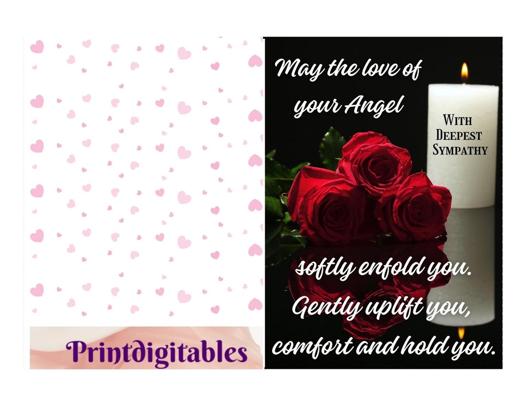 Sympathy Card, Condolences, Loss of Loved One (PDF & JPG Download) - Etsy