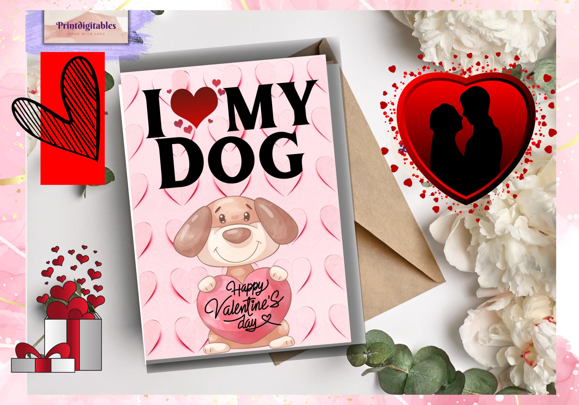 Heartfelt Valentine's Day, Printable I Love U Card, Expressions of Love ...