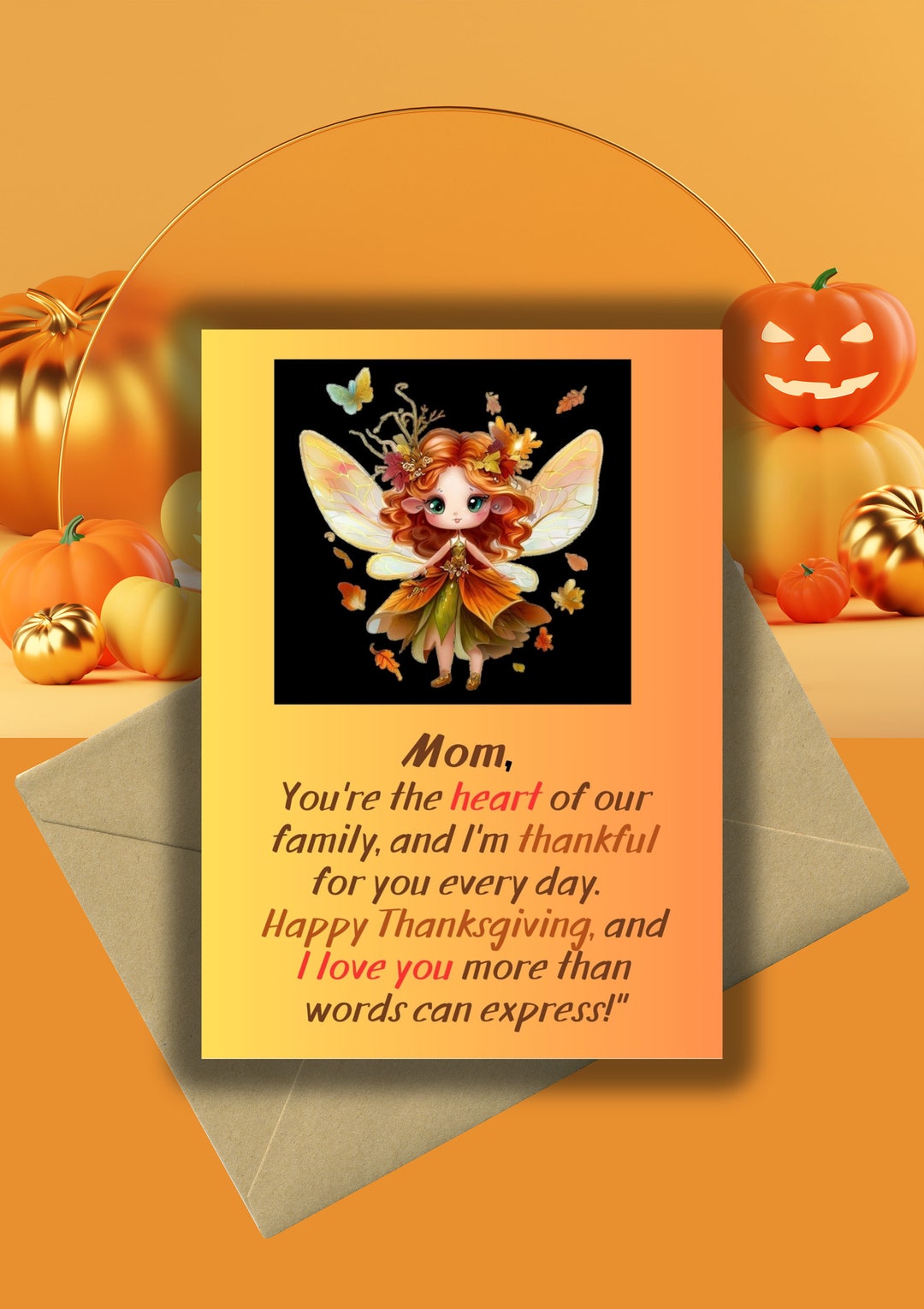 Thanksgiving Greeting Card for Mom,thankful for Our Bond,family Love ...