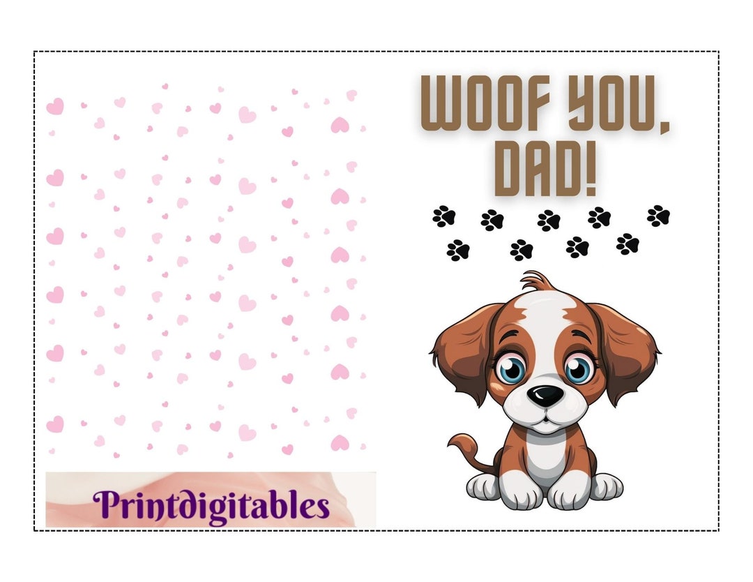 Fathers Day Greeting Card 5 "x7"envelope Template Included Papa Day ...