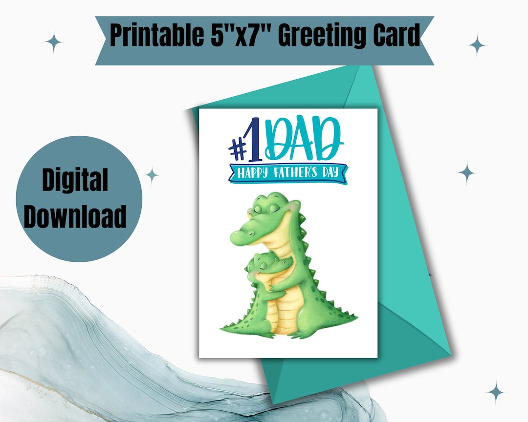 Gator Dad Father's Day Card, Animal Design (digital Download) - Etsy