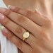 14K Round Signet Ring 14k Gold Signet Ring Gold Pinky Ring 14K Gold ...