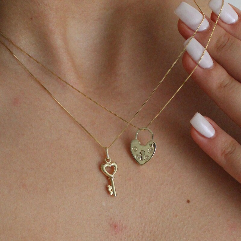 Heart Key Necklace - Etsy