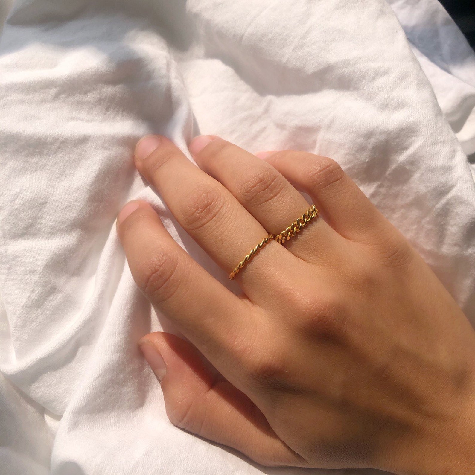 14k Gold Miami Cuban Chain Ring, 14k Solid Gold Cuban Ring, Miami Cuban ...