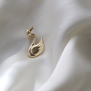 14k Solid Gold Swan Necklace, 14k Solid Gold Swan Pendant With Box ...