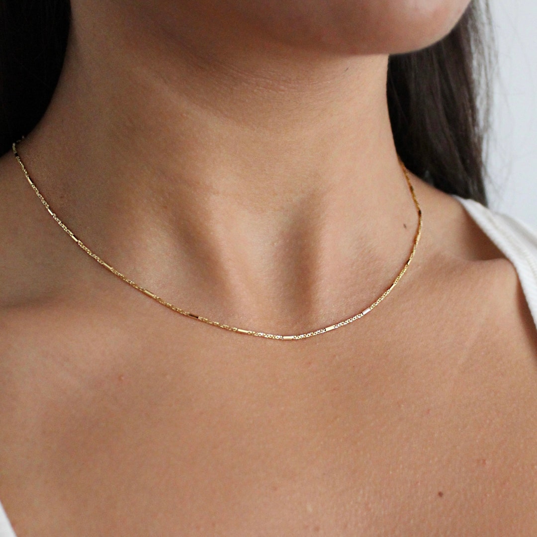 14k Solid Gold Chain, 14k Gold Necklace, Real Gold Necklace, Real Gold ...