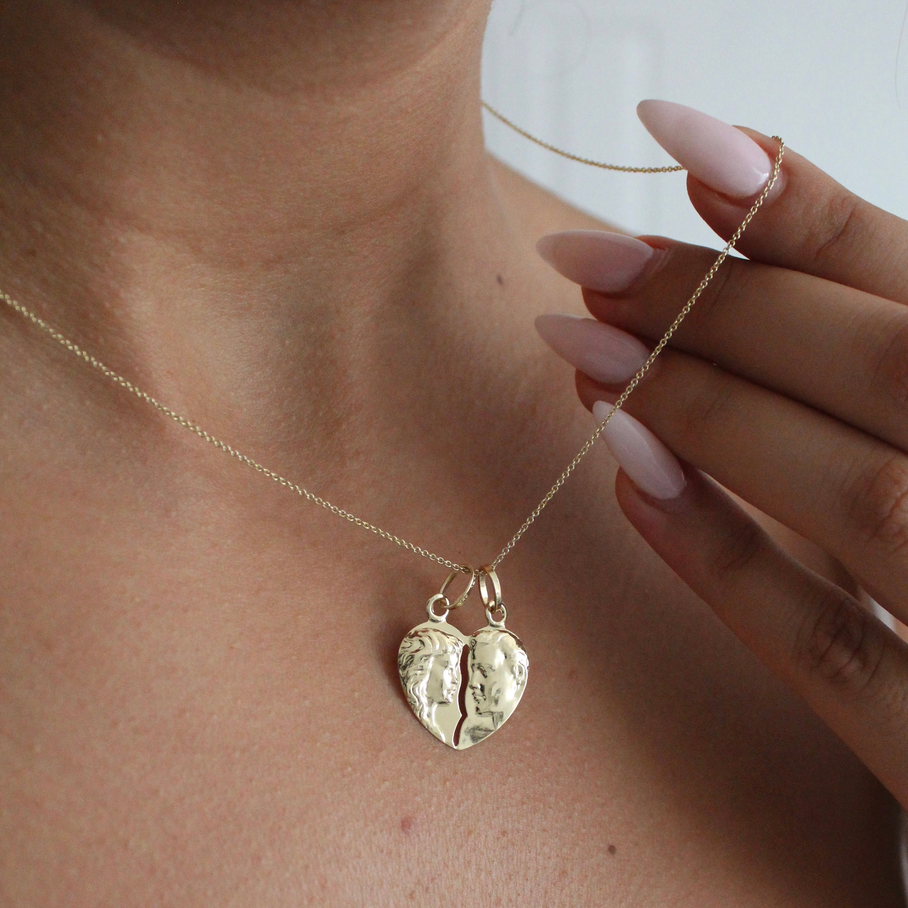 2 piece necklace for couples gold store