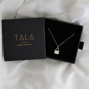 Padlock Necklace Solid Gold Lock Necklace 14K Gold Lock Necklace Mini ...