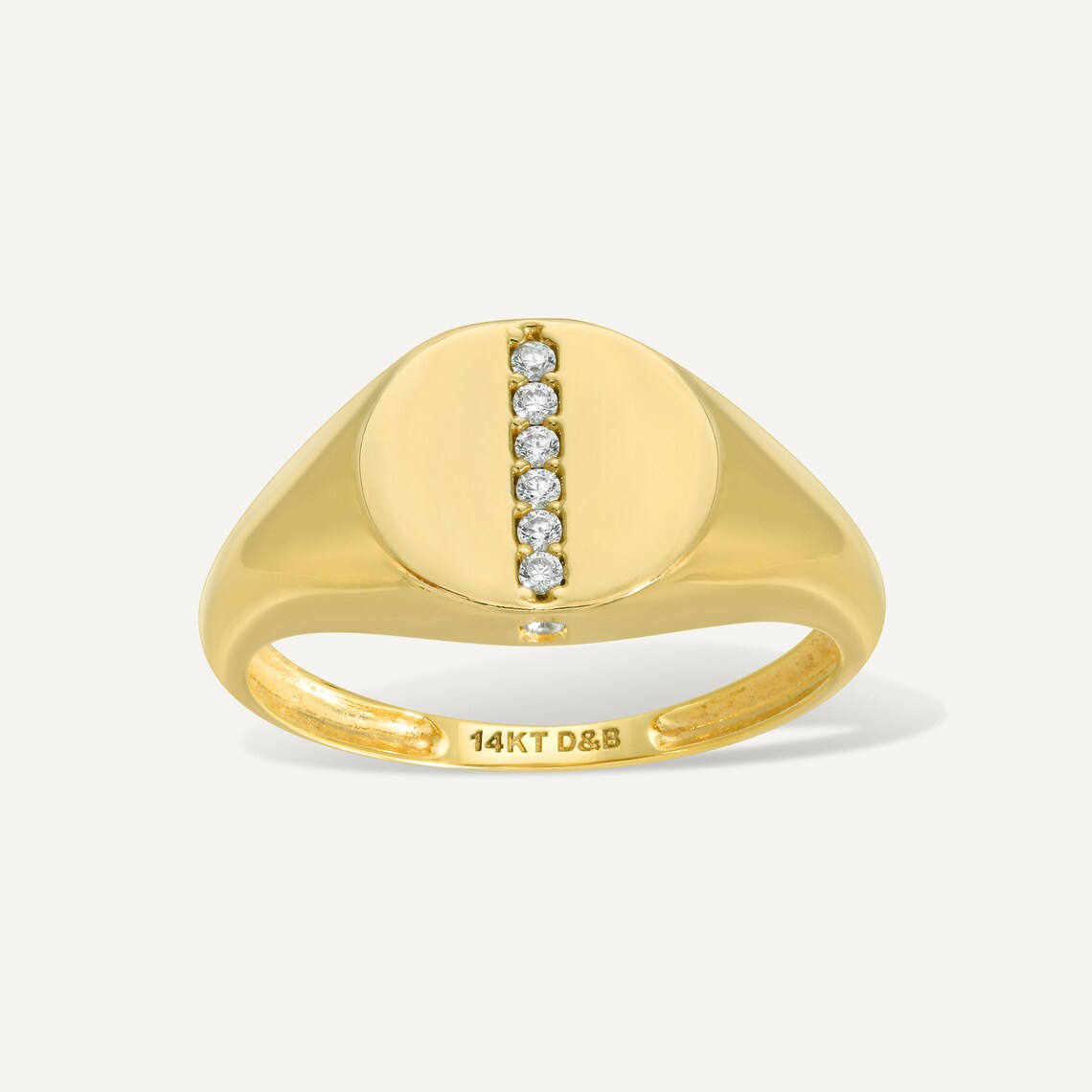 14K Round Signet Ring 14k Gold Signet Ring Gold Pinky Ring 14K Gold ...
