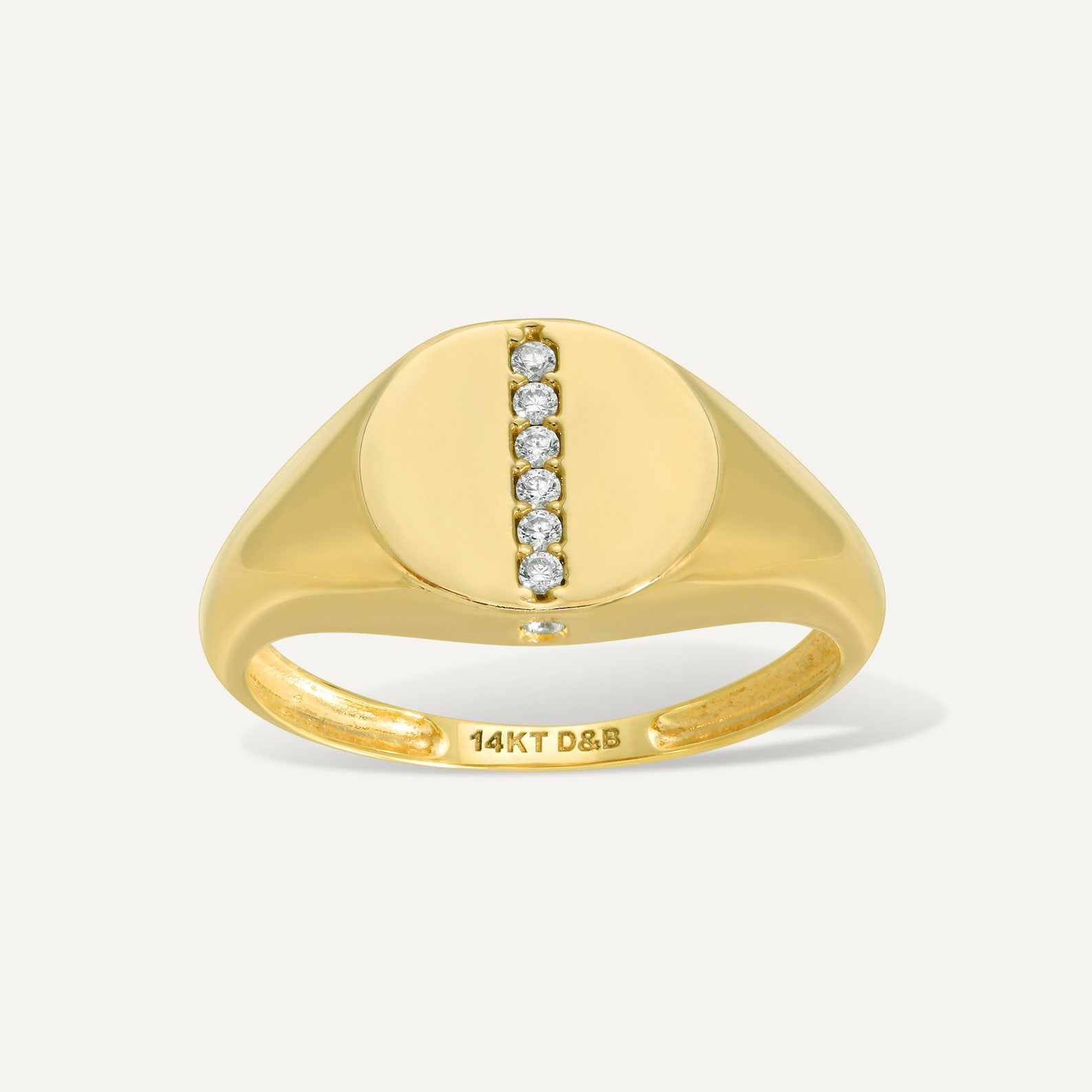 14K Round Signet Ring 14k Gold Signet Ring Gold Pinky Ring 14K - Etsy