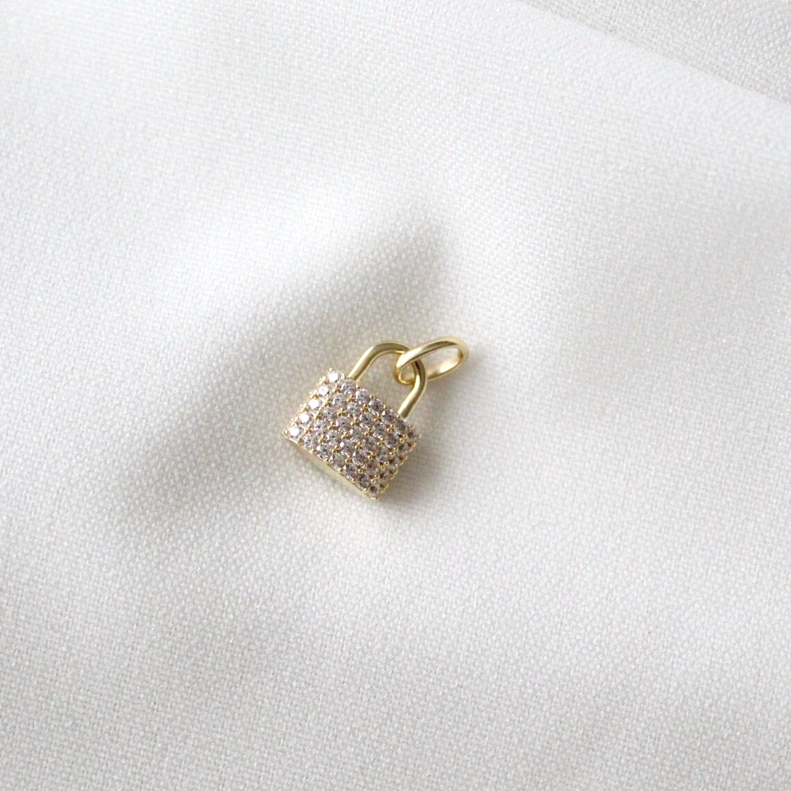 Padlock Necklace - Solid Gold Lock Necklace - 14K Gold Lock Necklace ...
