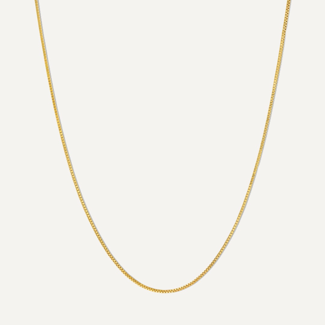 14k Gold Box Chain, 14k Solid Gold Box Chain, Chain for Everyday Use ...