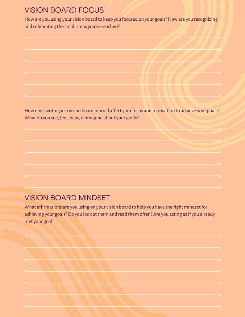Vision Board Worksheets Checklists And Vision Board Etsy