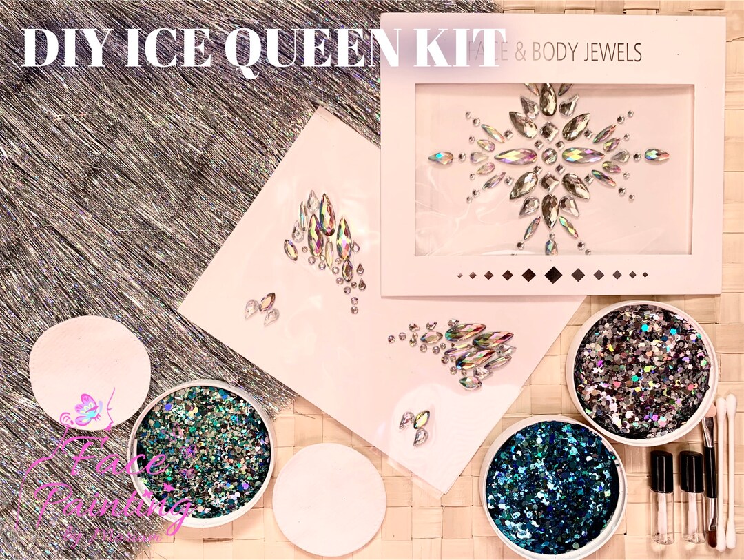 DIY ICE QUEEN Kit. Halloween/christmas Party Face Jewels/glitter/bling ...