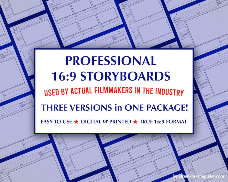 Professional 16:9 Storyboard Template for Film Making - 8.5x11 Paper ...