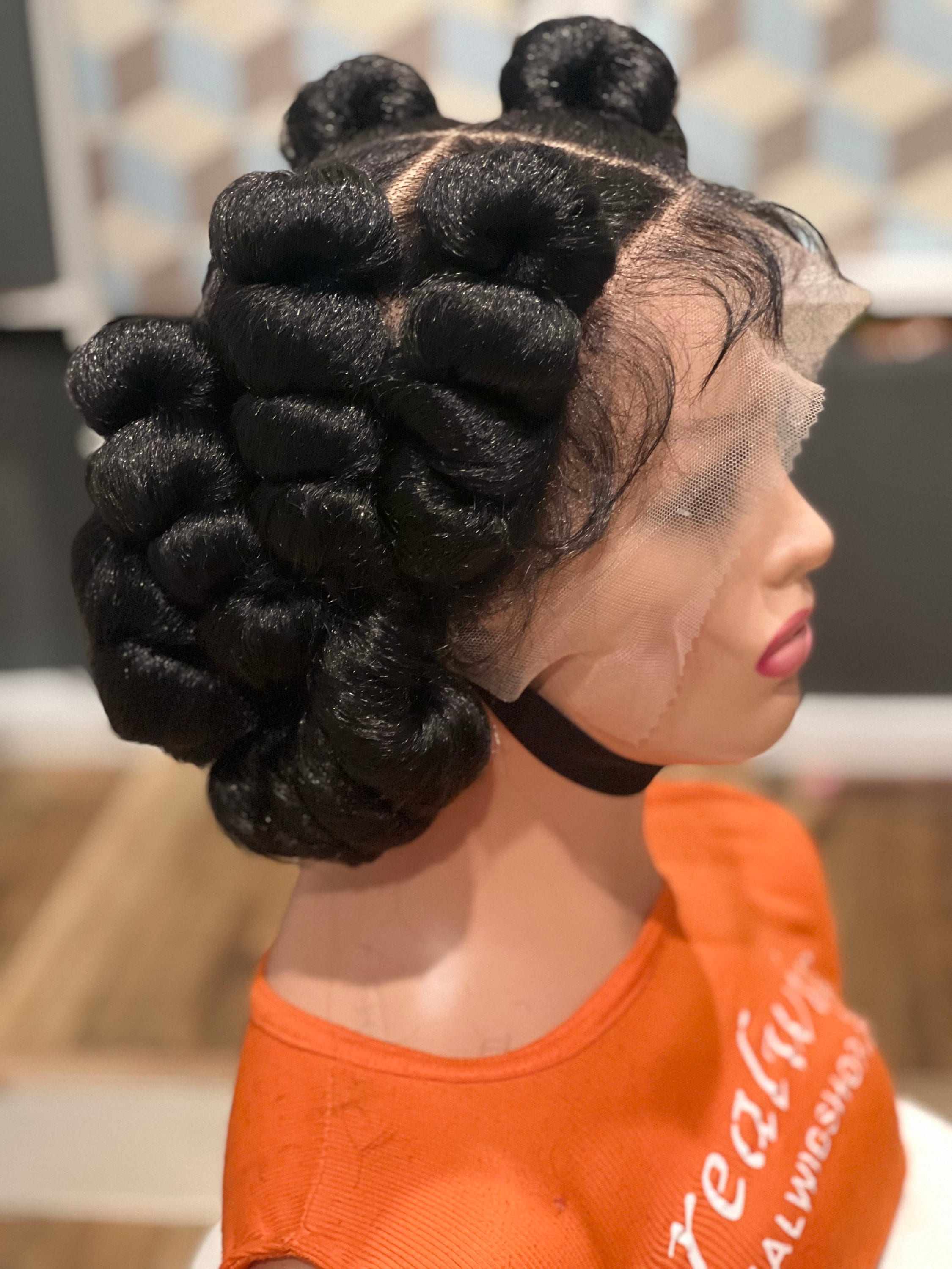 Handmade Braided Bantu Knots Full Lace Wig: Protective Style - Etsy