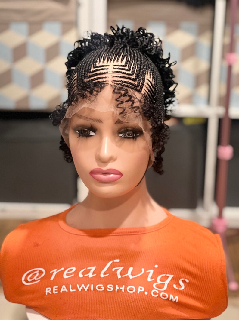 Elegantwigs Cornrow Bun Wig Made on A Full Lace ready to Ship just as ...