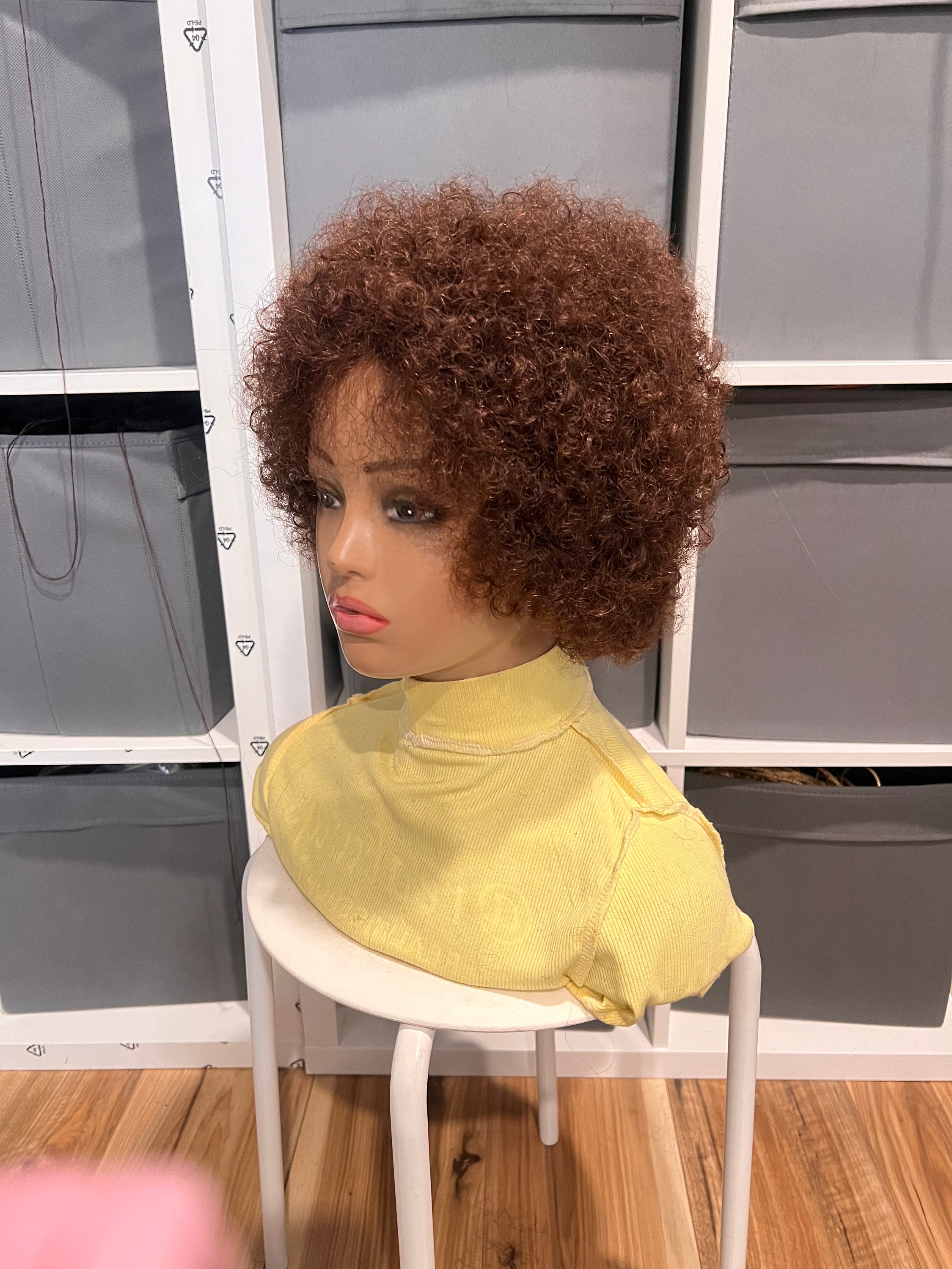 Elegantwigs Color 30 Curly Human Hair Blend Afro Wig just as Pictured ...