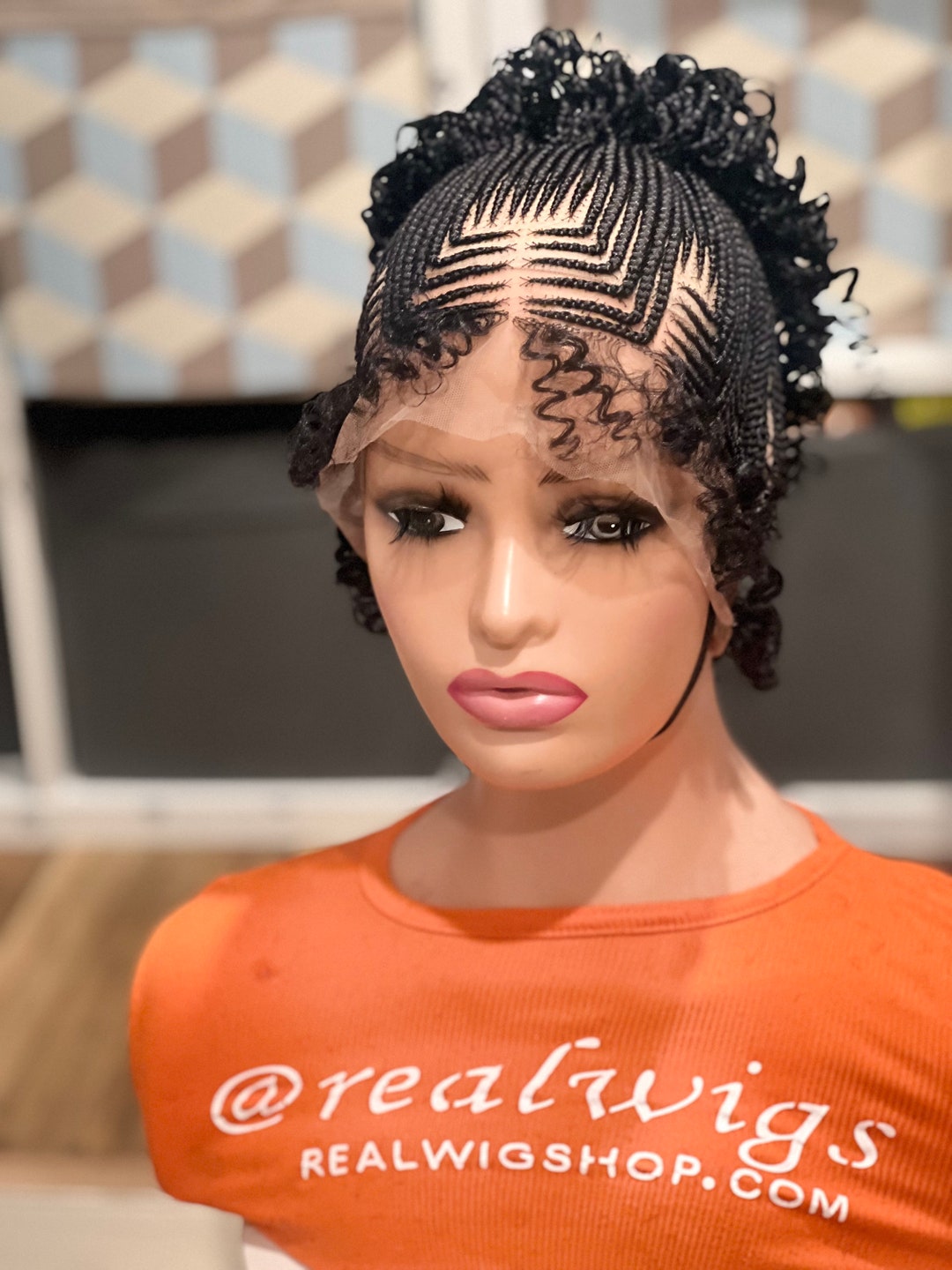 Handmade Cornrow Bun Wig: Full Lace Braided Wig - Etsy