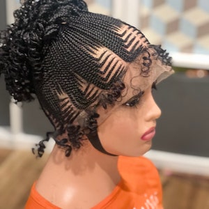 Handmade Cornrow Bun Wig: Full Lace Braided Wig - Etsy